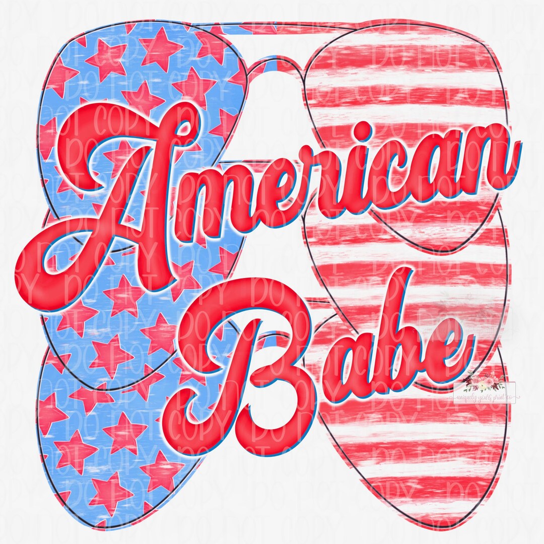 American Babe Stacked Aviators Digital Design | Hand Drawn ...