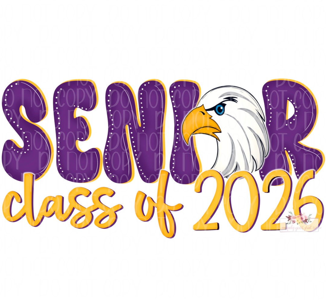 Eagles Purple and Gold Mascot Senior Digital Design | Class of 2026 ...