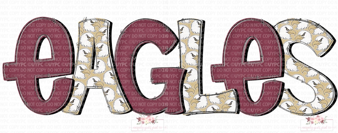 Garnet & Gold Eagles Digital Design | Hand Drawn | School Spirit ...