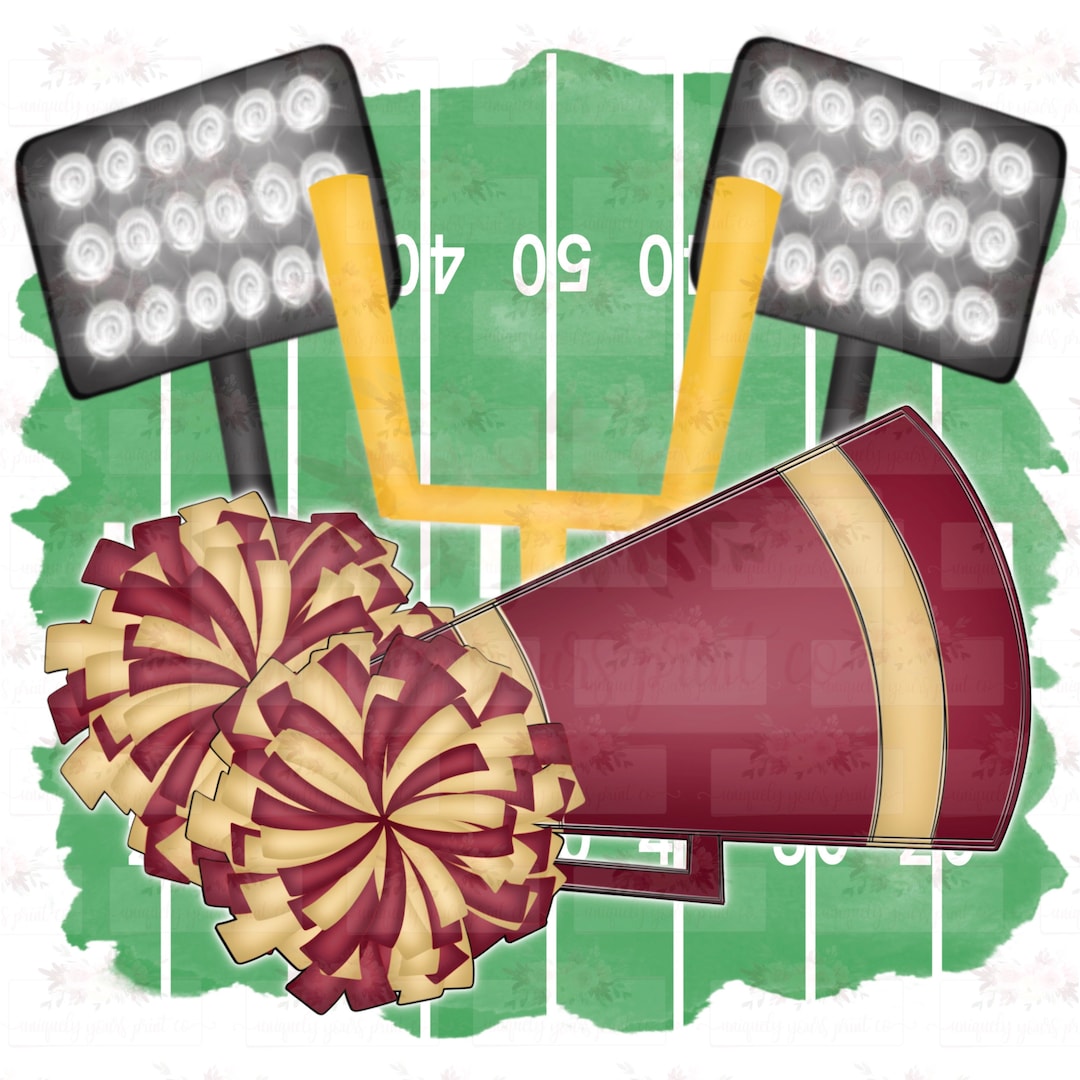 Maroon and Gold Cheer Digital Design | Football Field PNG | Hand Drawn ...