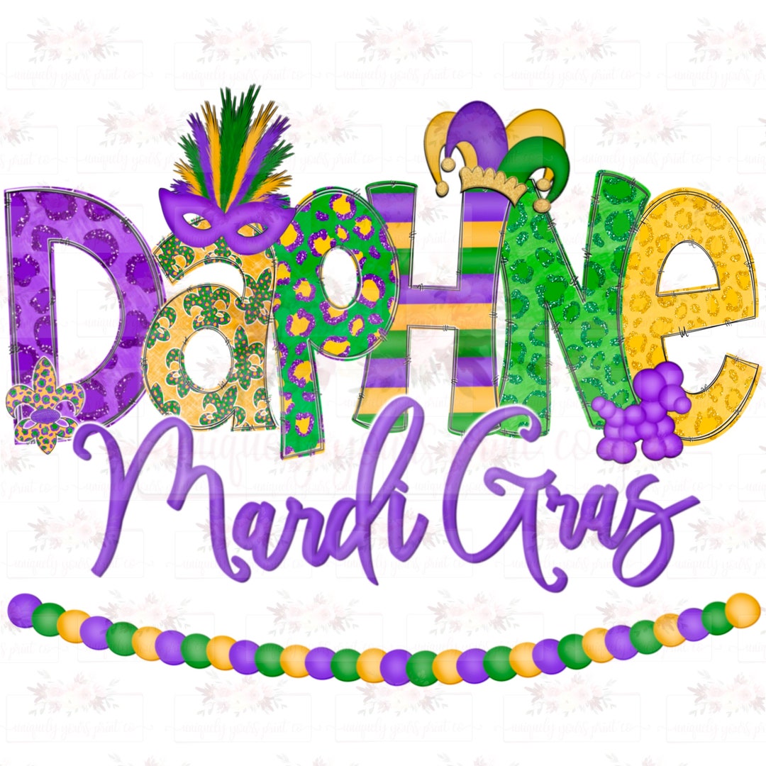 Daphne Mardi Gras Doodle PNG | Hand-drawn Sublimation Design (digital ...