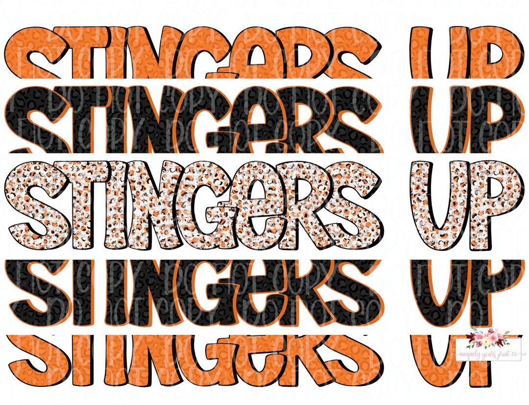 Stingers up Digital Design | Mascot | Stacked Cheetah Tie Dye & Leopard ...