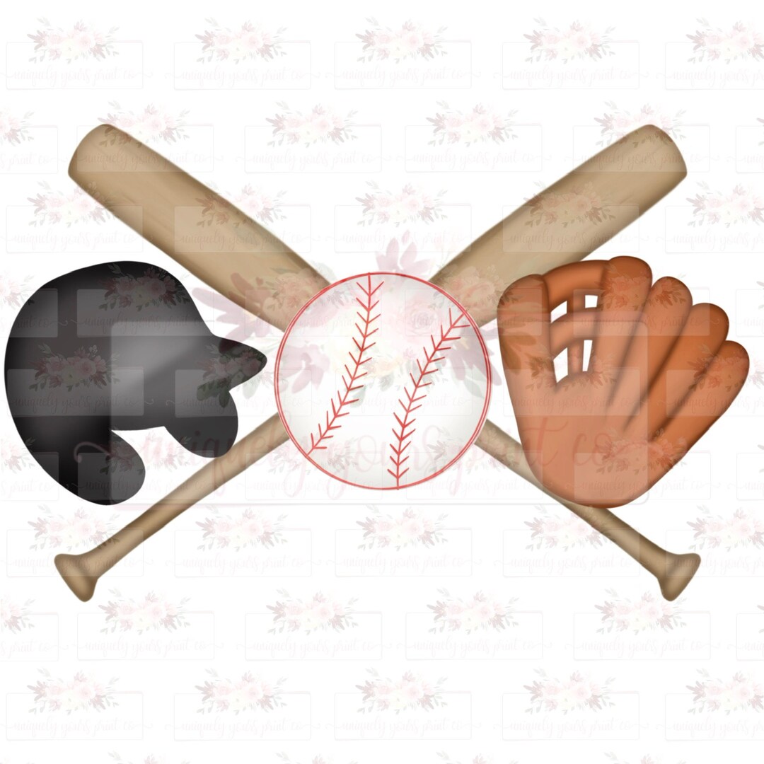 Baseball Equipment Sublimation Design | Hand Drawn | Team Spirit ...