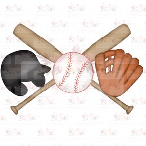 Baseball Equipment Sublimation Design | Hand Drawn | Team Spirit ...
