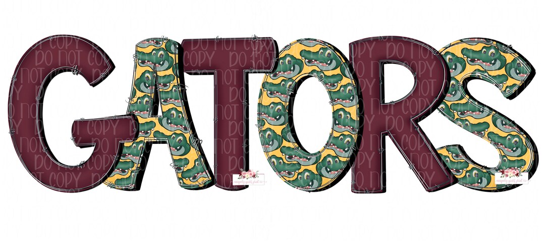 Maroon Gold Gators Digital Design | Hand Drawn | School Spirit ...