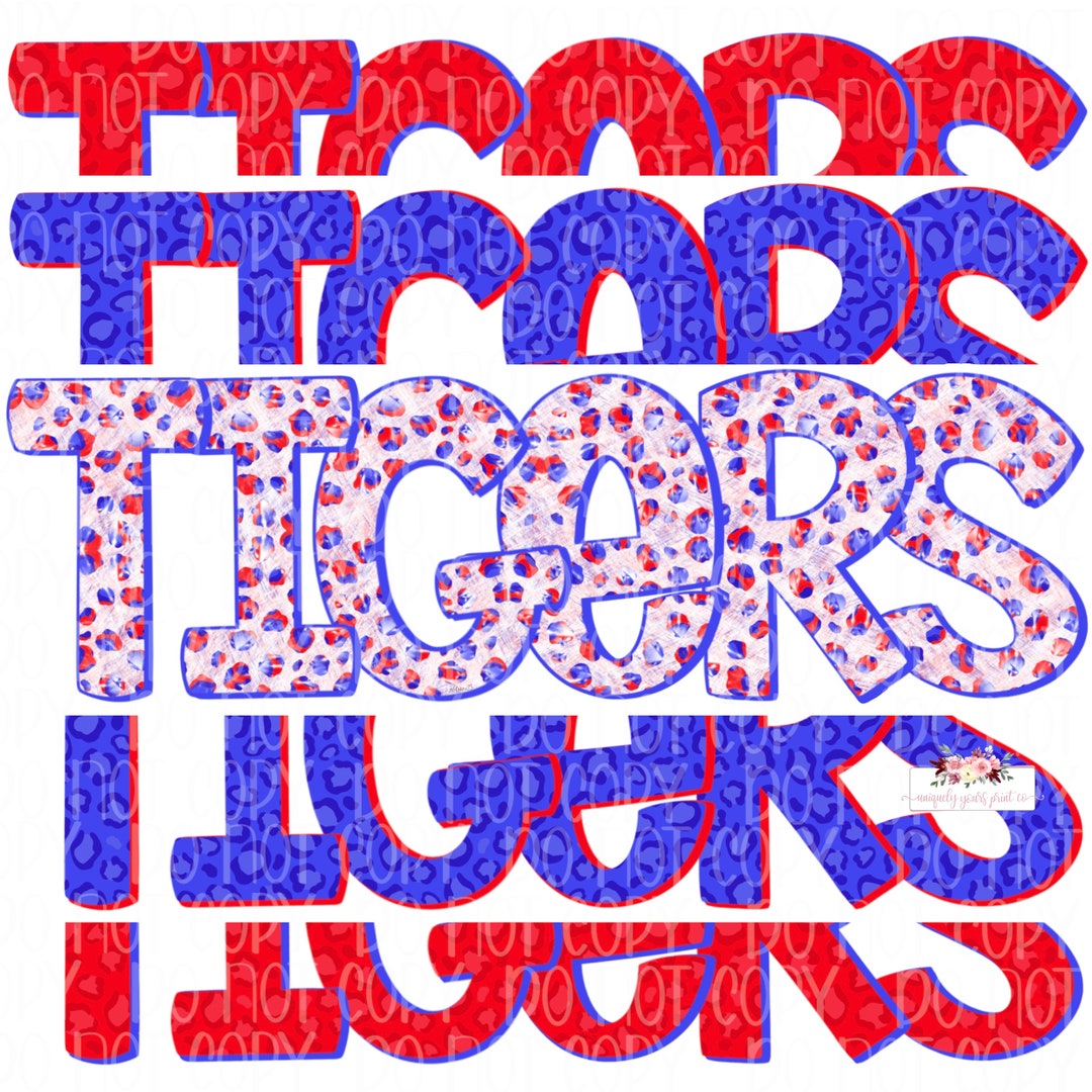 Red and Royal Tigers Mascot Digital Design (PNG) - Etsy