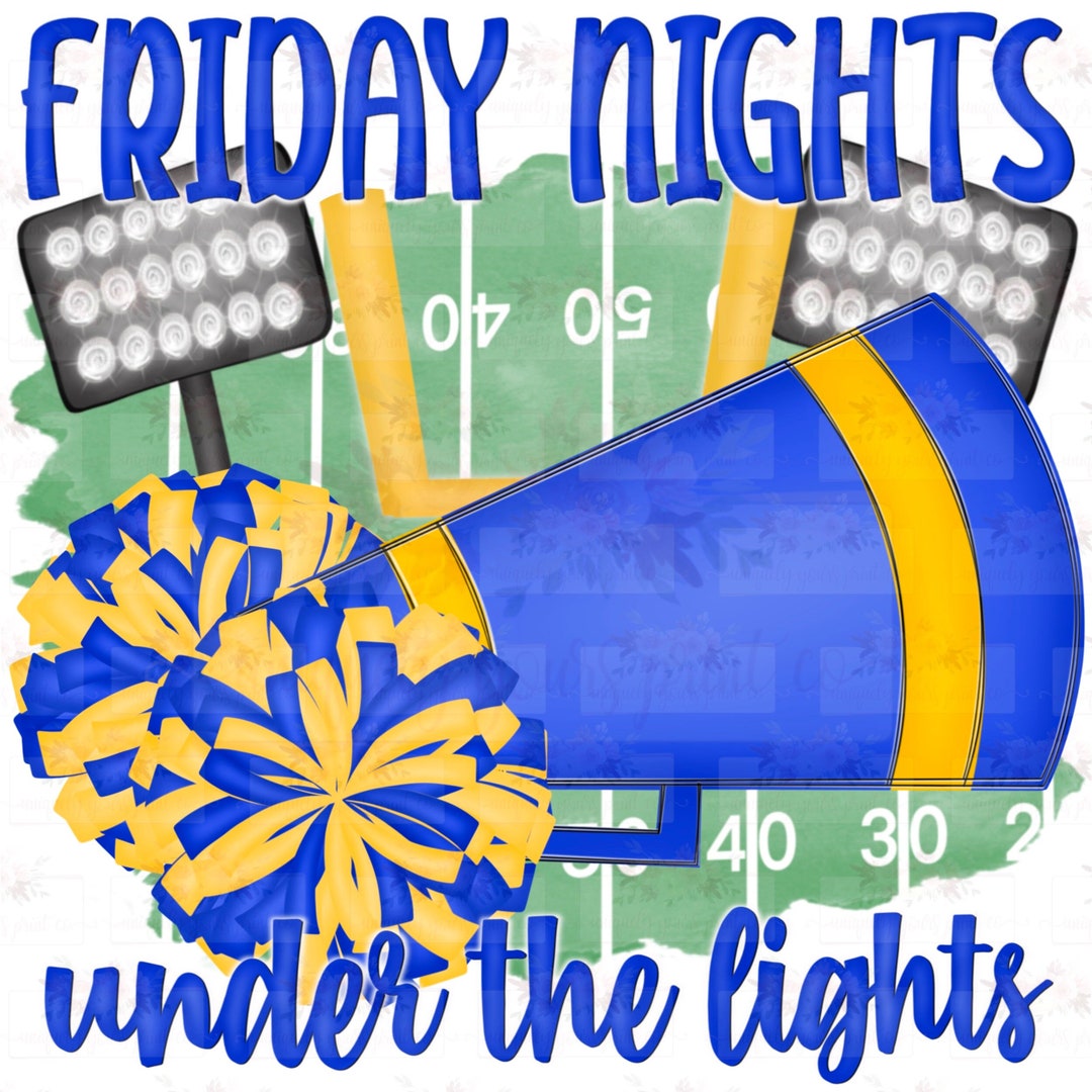 Royal Blue & Yellow Gold Cheer Digital Design | Friday Nights Band PNG ...