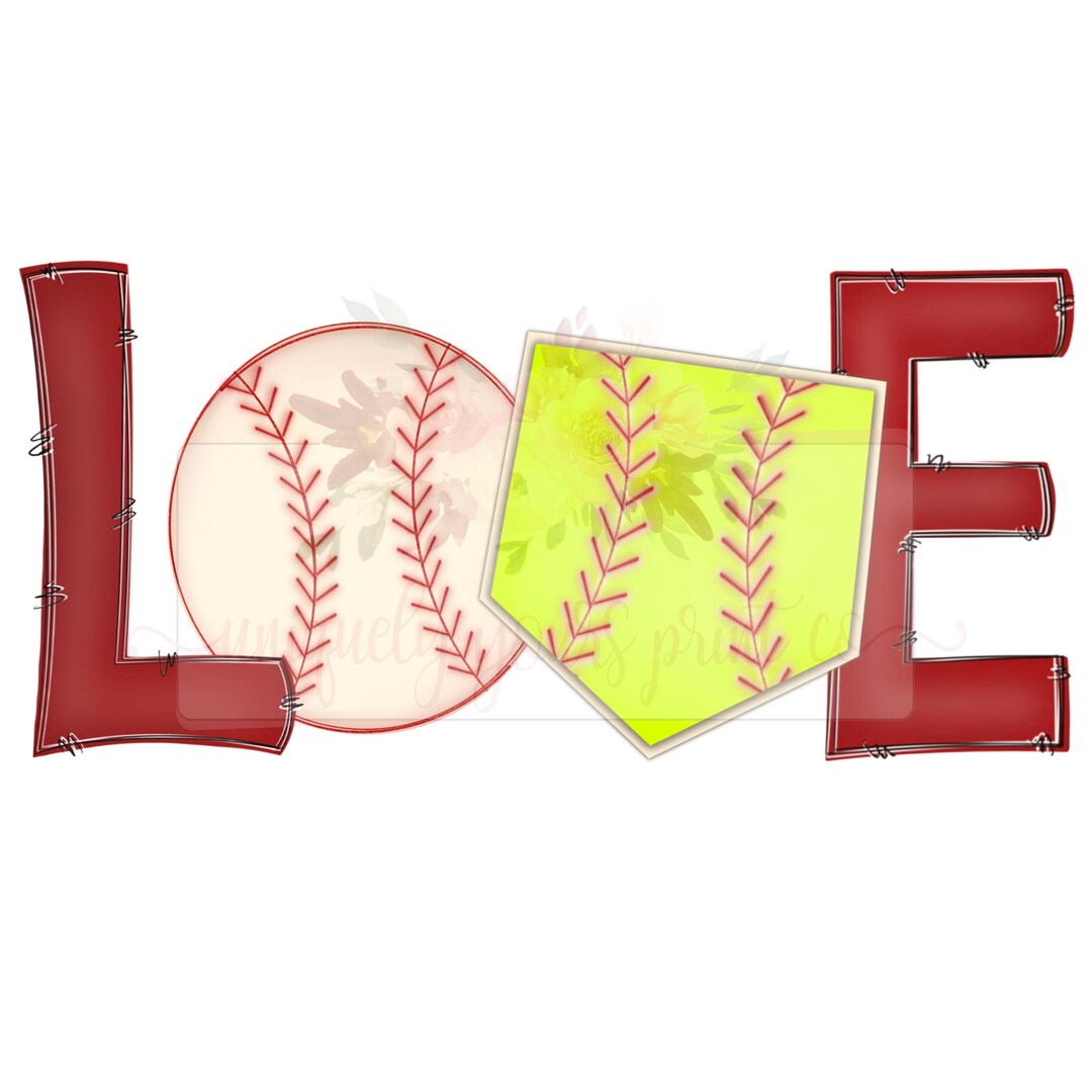 Baseball Love Doodle | Hand Drawn| Printable | PNG | Sublimation Design ...