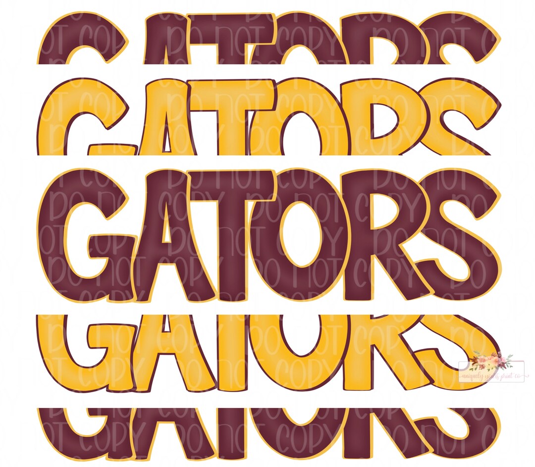 Gators Digital Design | Gators Mascot | Stacked Watercolor | Printable ...