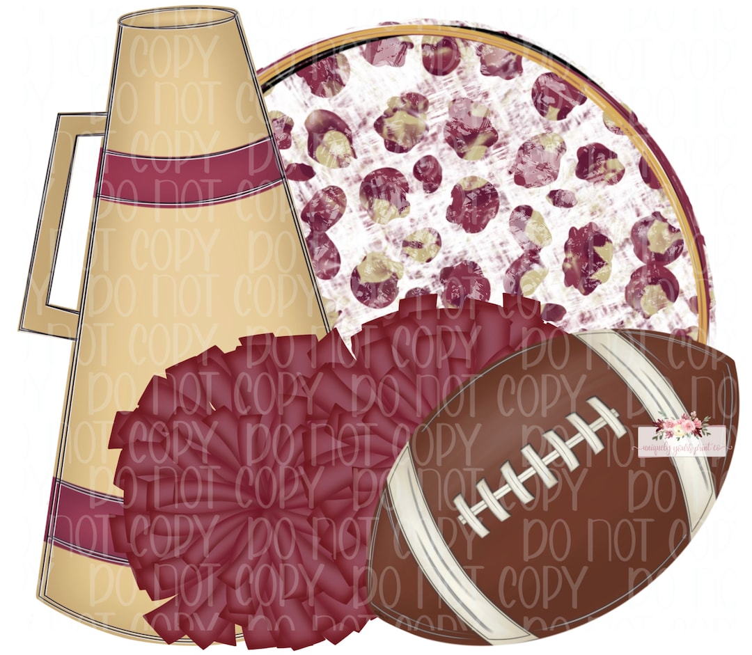 Maroon and Gold Football Cheer Digital Design | Cheetah Tie Dye Circle ...