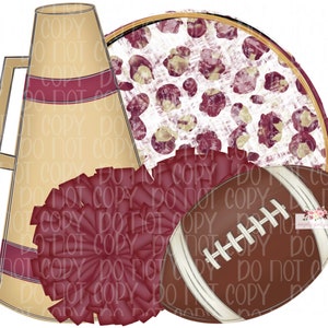 Maroon and Gold Football Cheer Digital Design | Cheetah Tie Dye Circle ...
