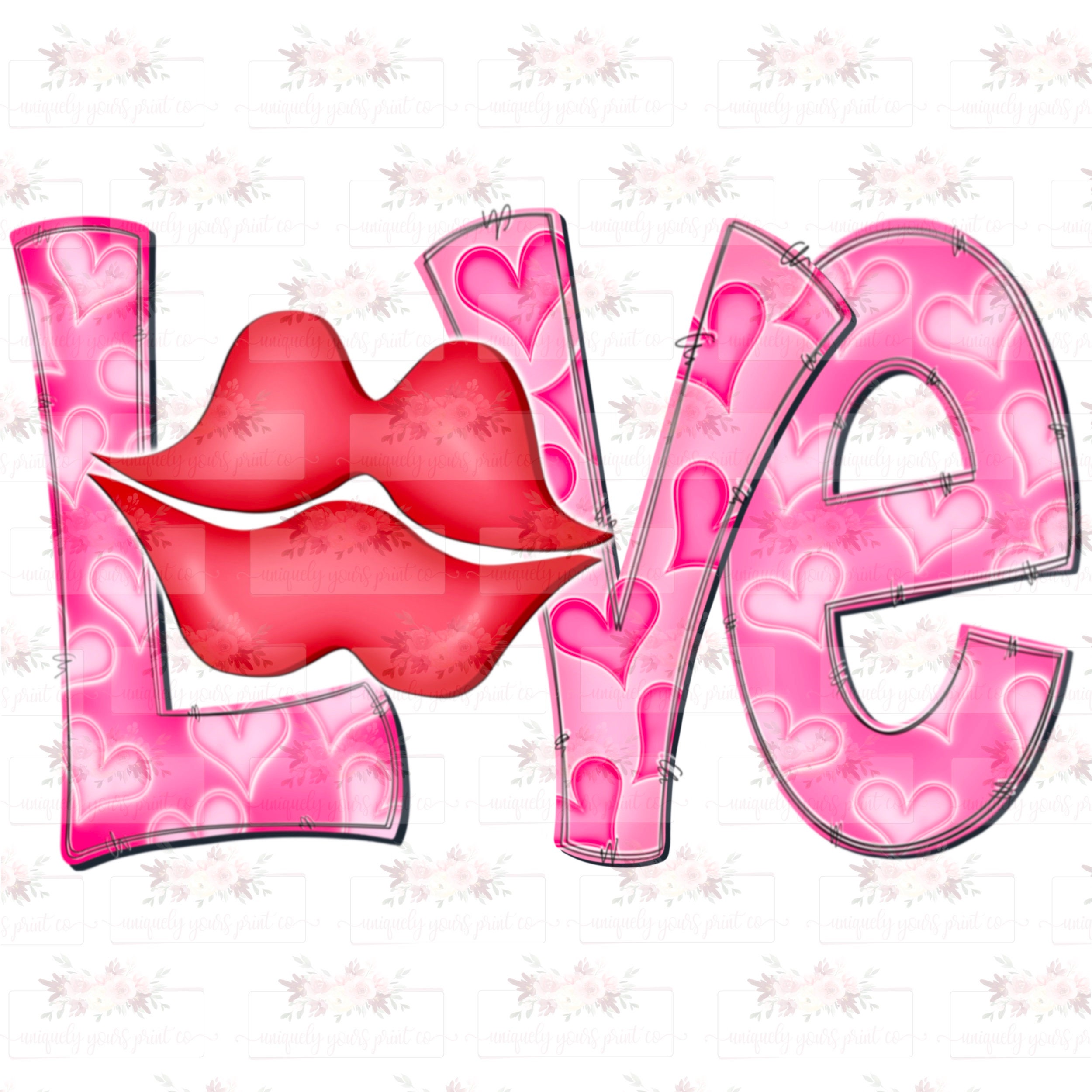 Lips Love Doodle Valentines Day PNG Hand Drawn | Etsy