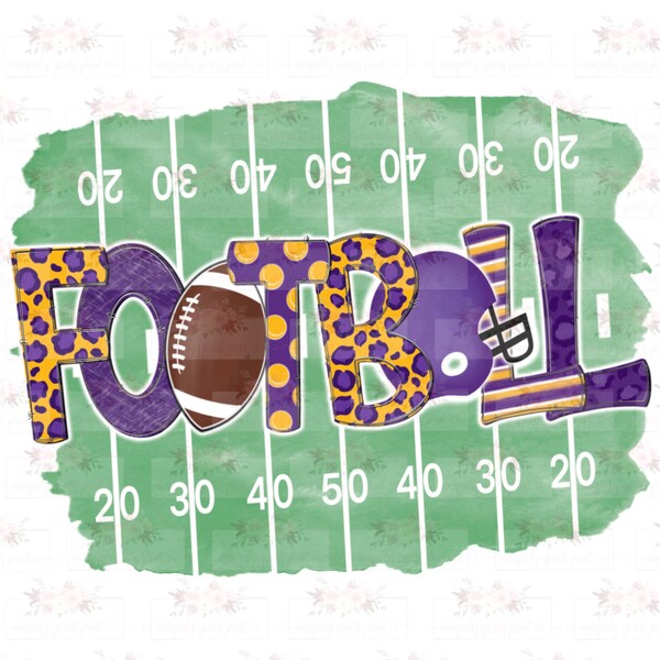 Purple and Yellow Football Png - Etsy