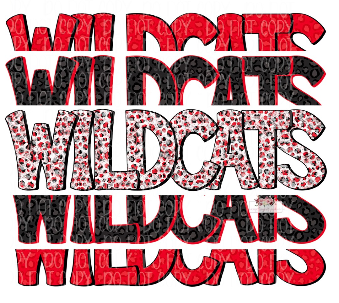 Wildcats Digital Design | Wildcats Mascot | Stacked Cheetah Tie Dye ...