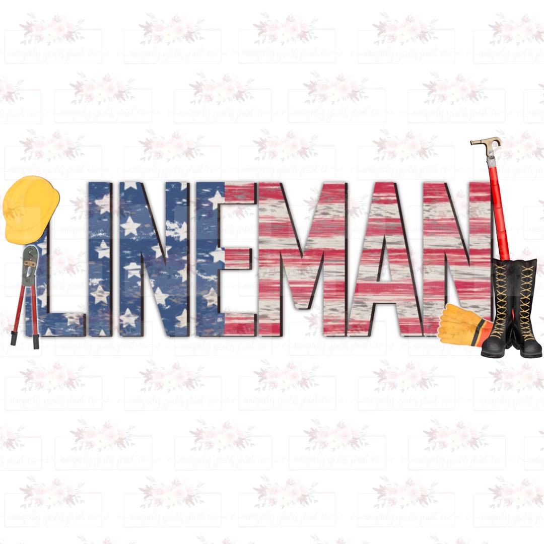 Linemen Doodle With Elements | Patriotic | Hand Drawn | Sublimation ...