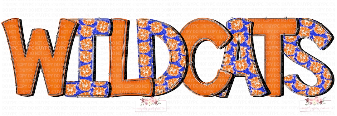 Wildcats Digital Design | Wildcats Mascot | Pattern Filled Wildcats ...