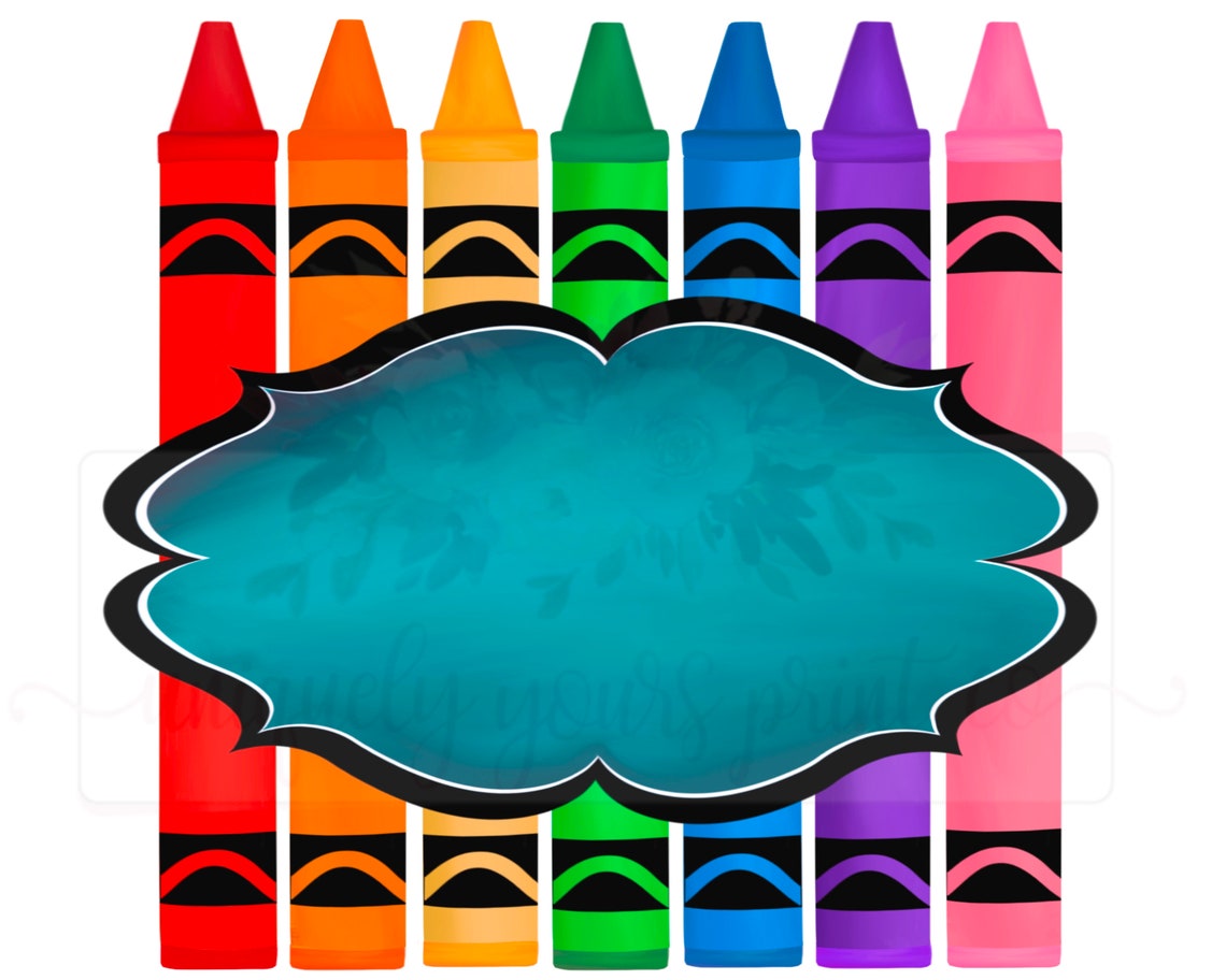 Crayon Stack With Name Plate PNG Instant Digital Download - Etsy