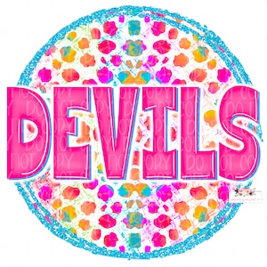 Devils Mascot Digital Design Download Cheetah Tie Dye With Glitter ...