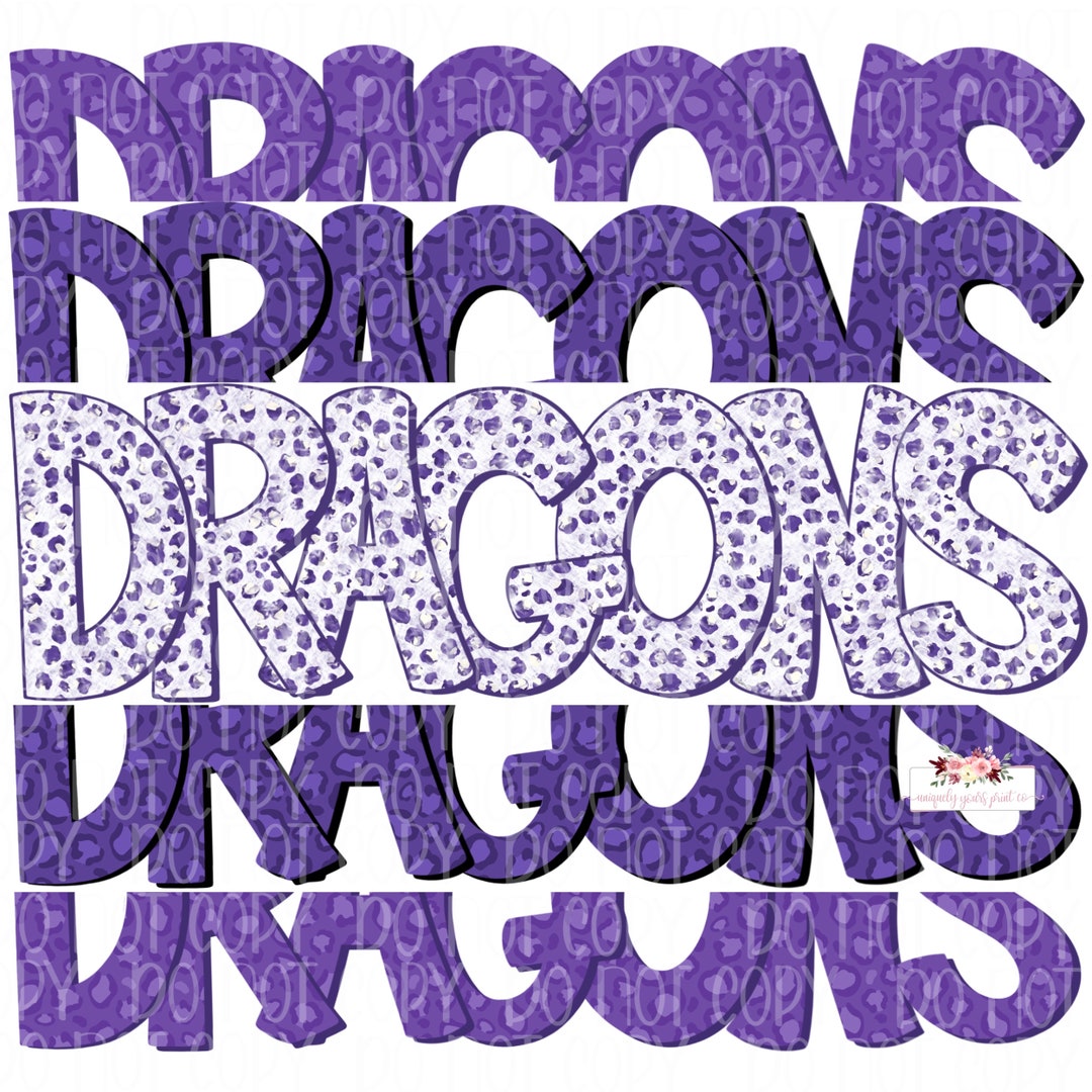 Purple Dragons Mascot Design | Cheetah & Leopard Print (digital ...