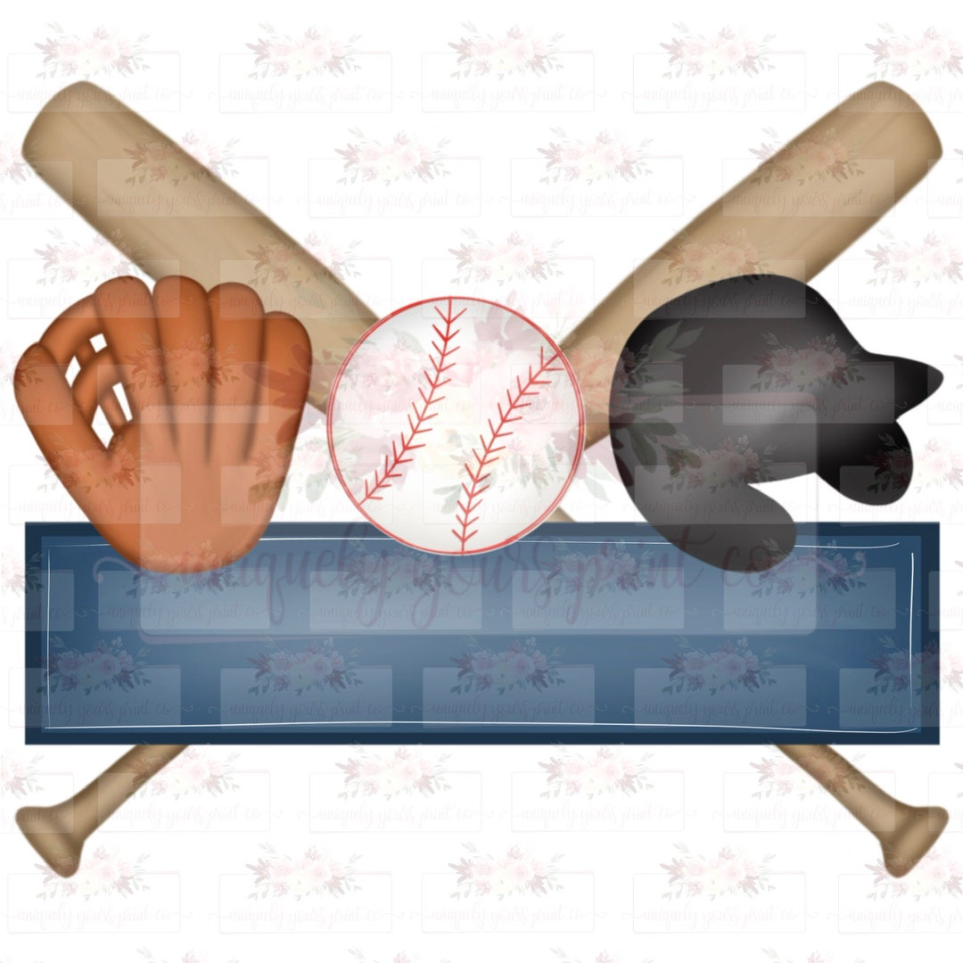 Baseball Equipment With Name Plate Sublimation Design | Hand Drawn ...