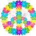 Bright Floral Peace Sign Hand Drawn Design Sublimation easter Digital ...