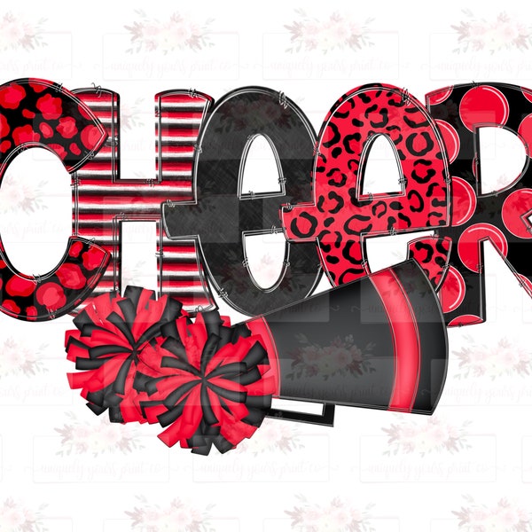 Cheer Red and Black Png - Etsy