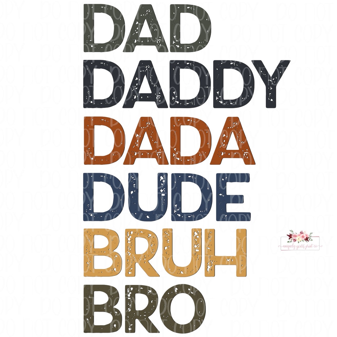 Fathers Day Printable Design | Distressed Names Stack | Dad | Daddy ...