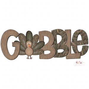 Camouflage Turkey Gobble Doodle PNG | Thanksgiving Sublimation (digital ...