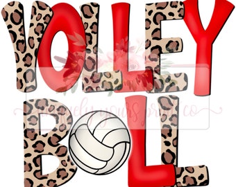 Red and Leopard Football Doodle Hand Drawn PNG - Etsy