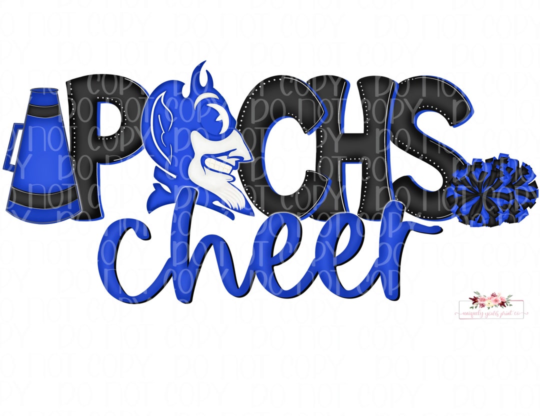 PRCHS Cheer Black & Royal Blue Devils Digital Design Hand - Etsy