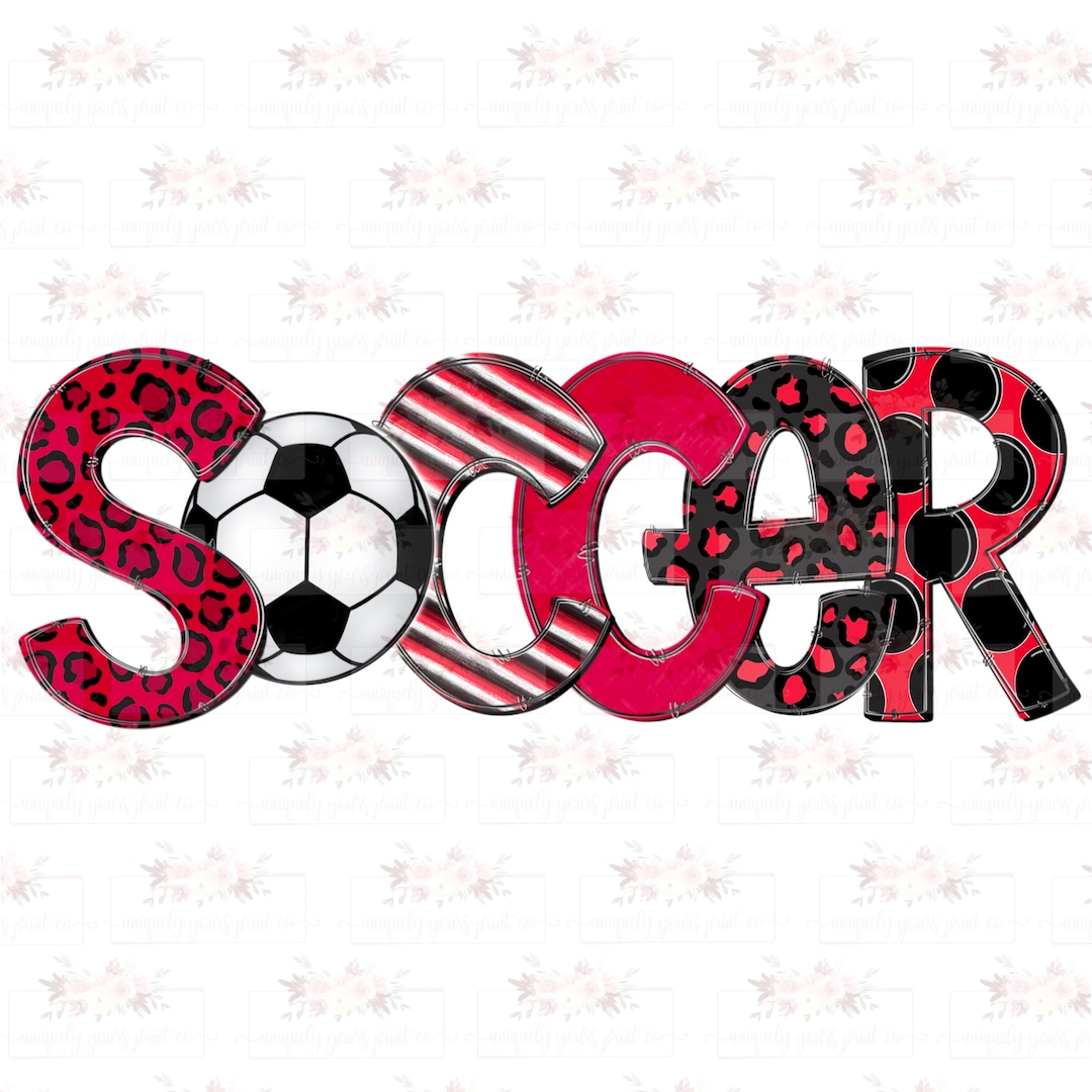 Red and Black Soccer Digital Design | Instant Download | PNG | Digital ...