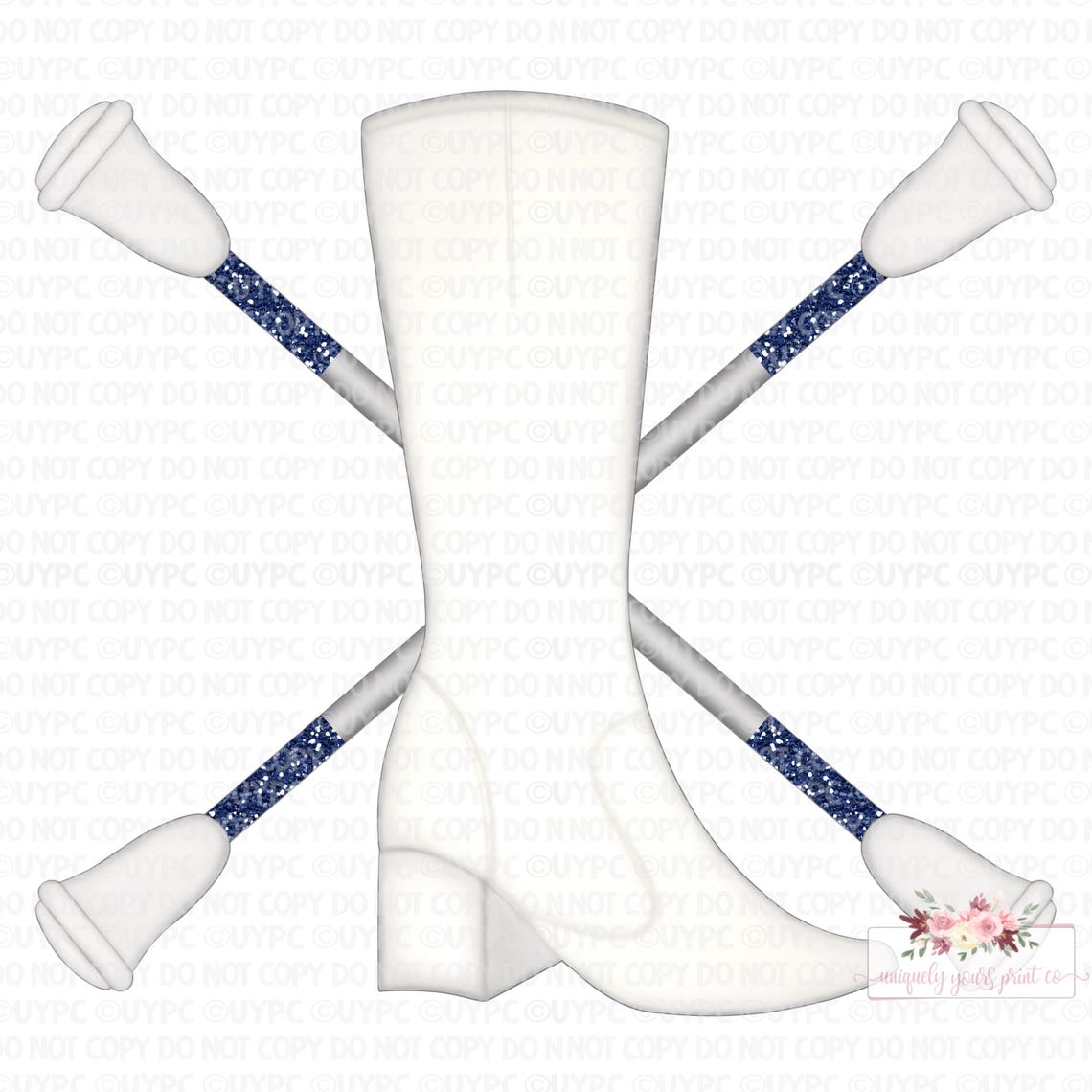Majorette Digital Design | Navy Blue Glitter Cross Batons and Marching ...