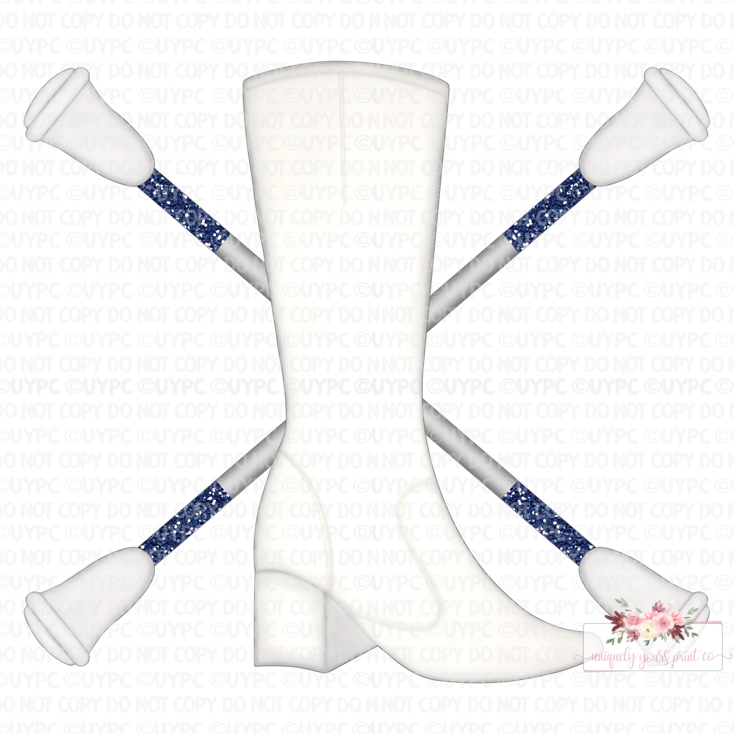 Majorette Digital Design | Navy Blue Glitter Cross Batons and Marching ...