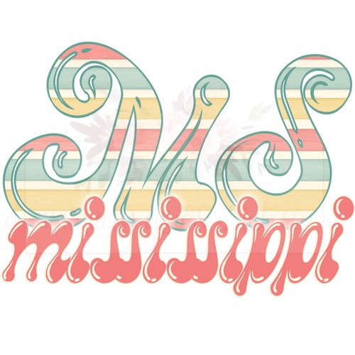 Mississippi PNG Hand Drawn Sublimation Design - Etsy