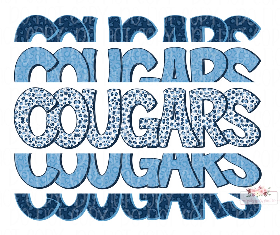 Cougars Digital Design | Carolina Blue and Navy Cougars Mascot ...