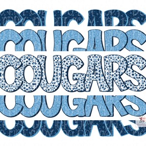 Cougars Digital Design | Carolina Blue and Navy Cougars Mascot ...