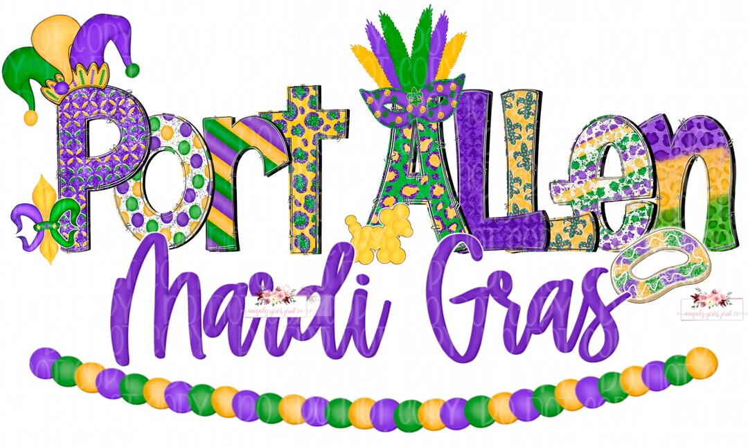 Port Allen Mardi Gras Digital Design | PNG | Hand Drawn Design ...
