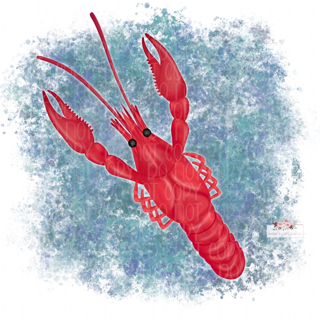 Crawfish Digital Art Download | Watercolor Crawfish | Digital Print ...