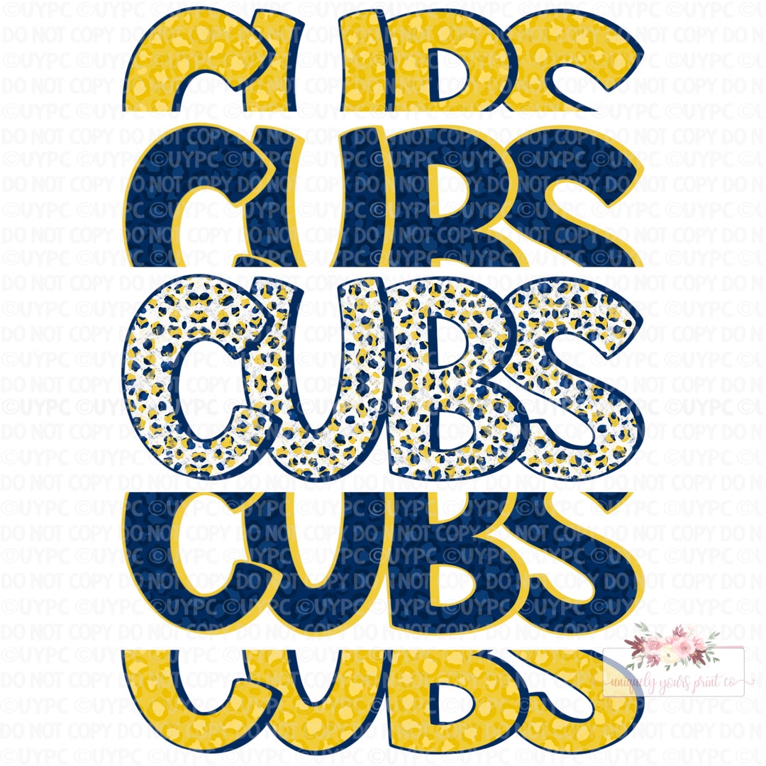 Cubs Digital Design | Navy and Yellow Cub School Mascot | Stacked ...
