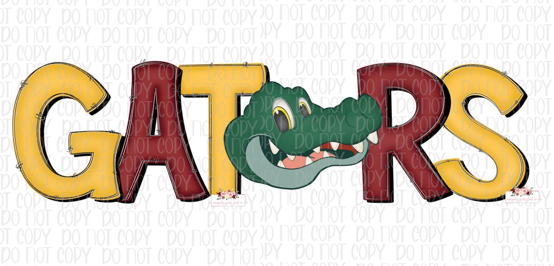 Maroon and Gold Gator Mascot Digital Design | Hand Drawn | PNG ...