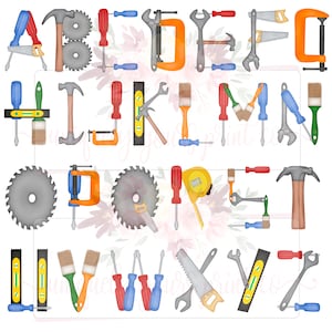 Handrawn Tools Alphabet Set | Alpha Pack| Hand Drawn| Printable | PNG ...