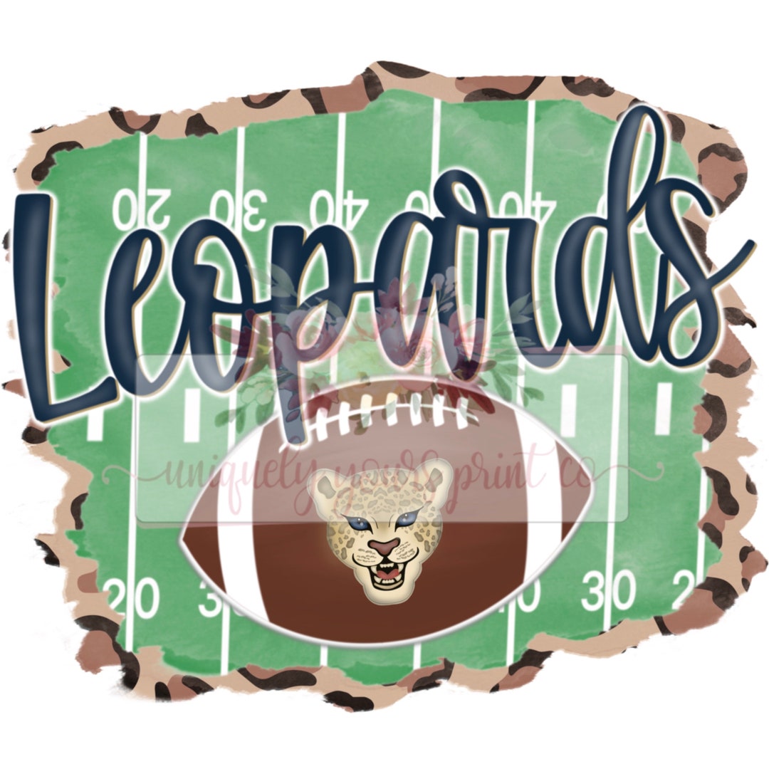 Navy and Gold Leopards Mascot Leopard Football Sublimation Design ...