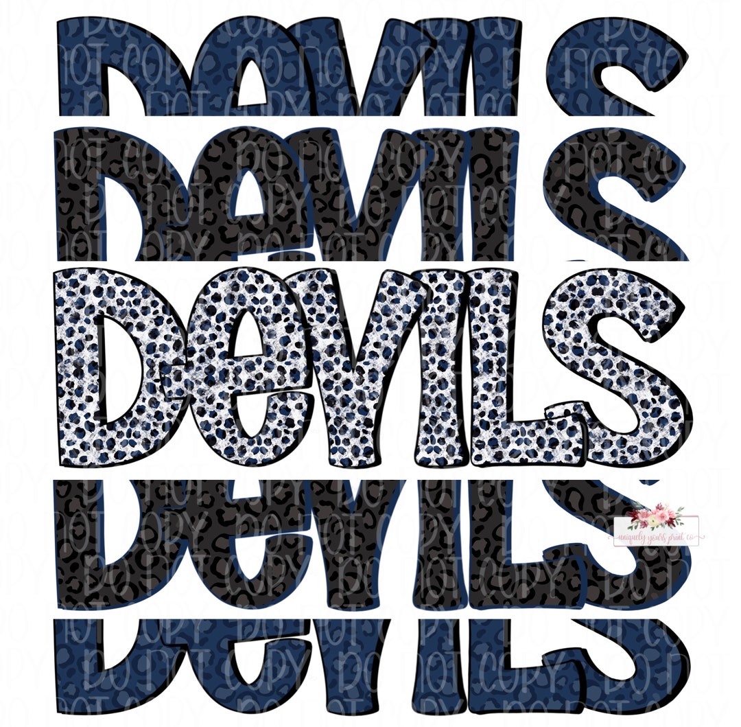 Devils Digital Design | Devil Mascot | Stacked Cheetah Tie Dye ...