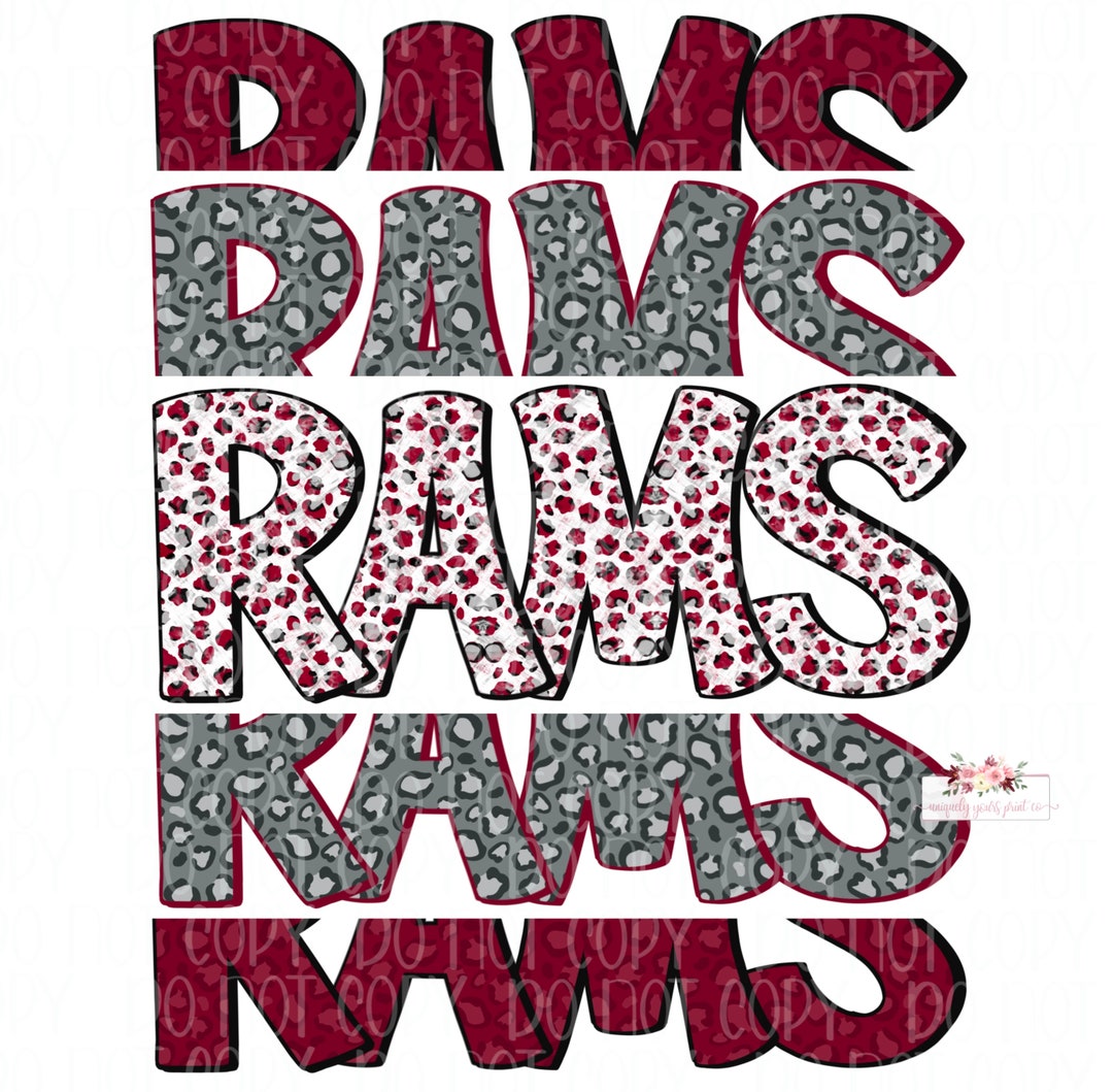 Rams Digital Design | Rams Mascot | Stacked Cheetah Tie Dye & Leopard ...