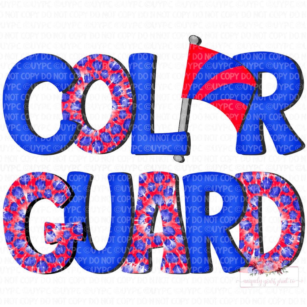 Red & Royal Blue Color Guard Digital Design | Cheetah Tie Dye | Hand ...