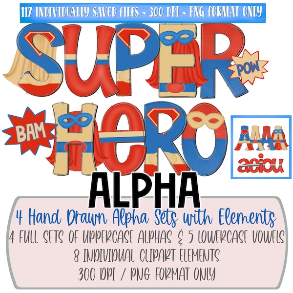 Superhero Letters - Etsy