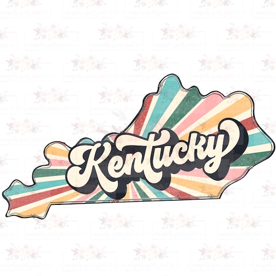 Kentucky State Retro PNG Starburst Digital Designs Instant | Etsy