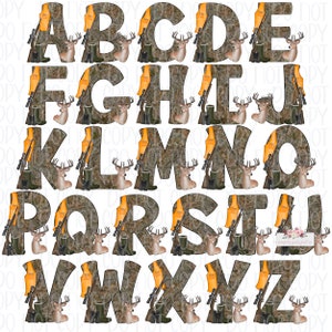 Deer Hunting Alphabet Letters Set | 3D Element Letters | Camouflage ...