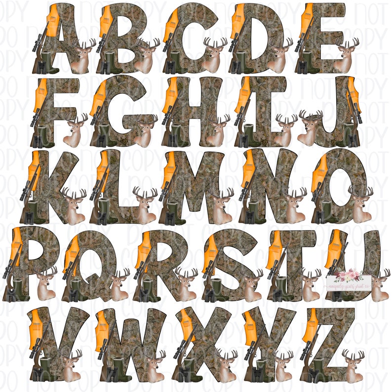 Deer Hunting Alphabet Letters Set 3D Element Letters - Etsy