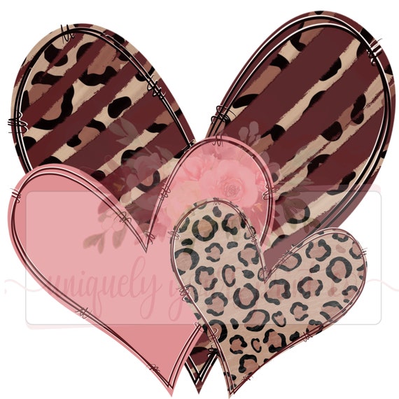 Craft Supplies & Tools Visual Arts Doodle Valentine Heart Trio ...